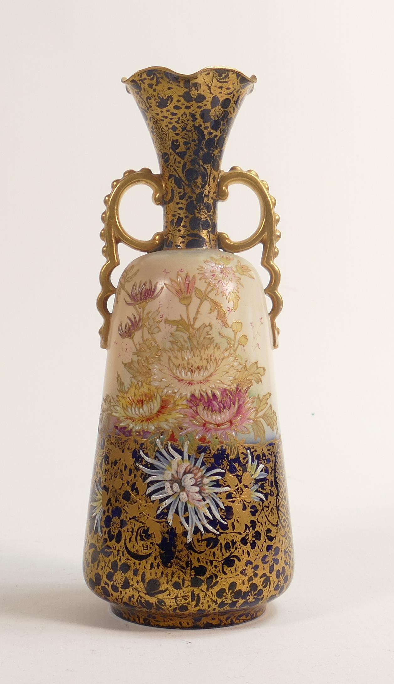 Carlton Blush Ware Twin Handled Vase With Floral Decoration, By ...