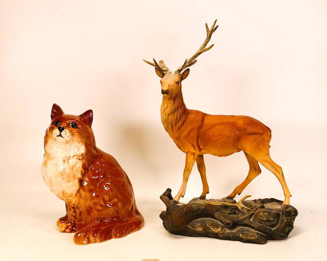 Beswick Connoisseur Matt Model Of Stag On Rock No 2629 (damaged Horn ...