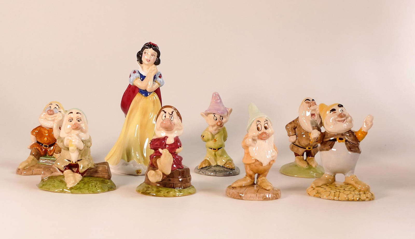 Royal Doulton Snow White And The Seven Dwarf Figures To Include Snow ...