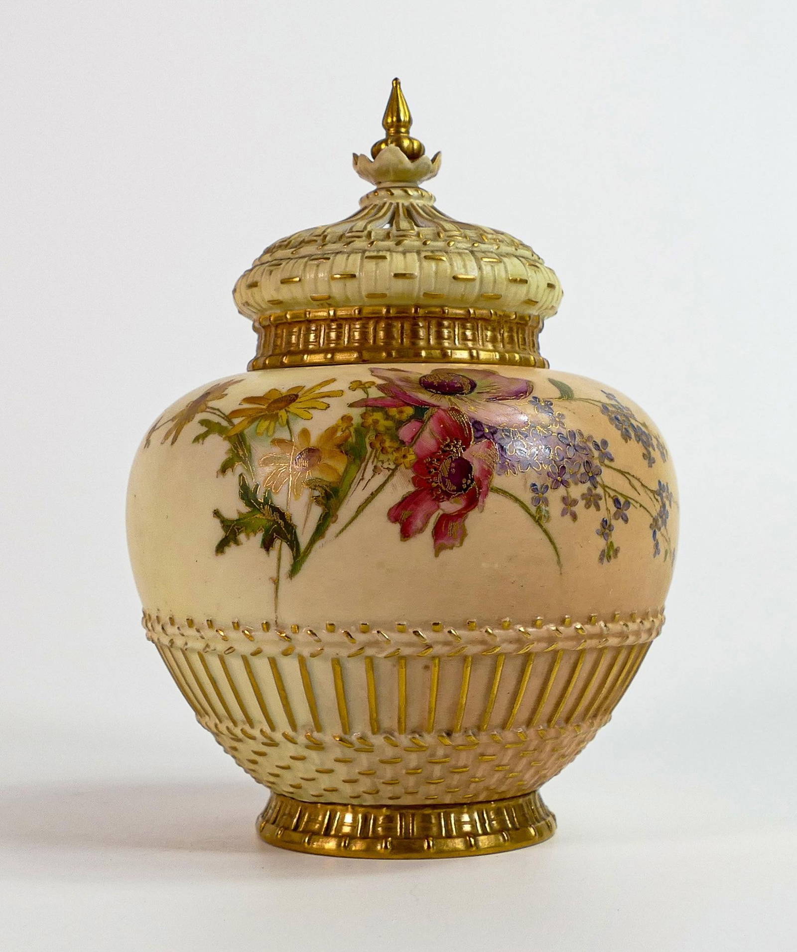 Royal Worcester Potpourri Jar & Cover 1286, Blush Floral Decoration ...