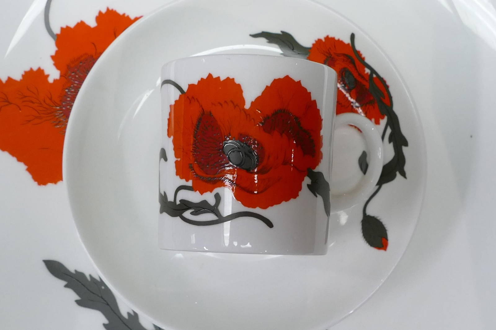 Wedgwood Susie Cooper Corn Poppy Design Coffee & Dinner Ware Including ...