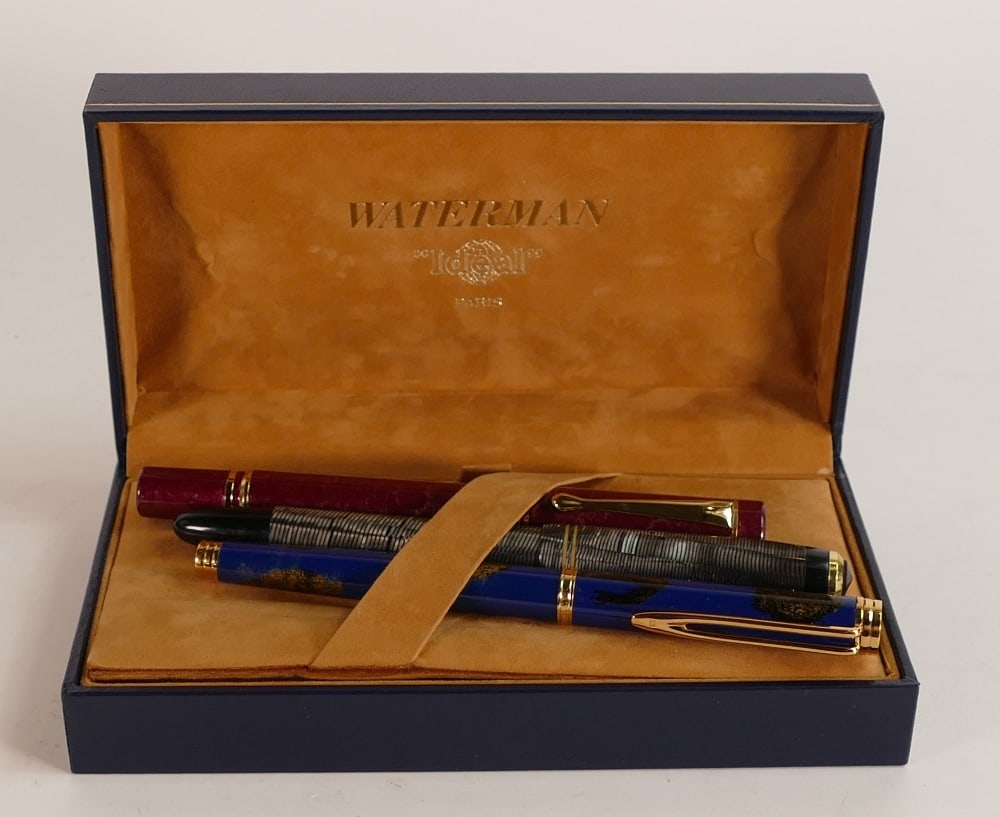 Watermans Lacquer Fountain Pen With 18ct Gold Nib, Complete With ...