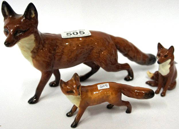 Beswick Fox Standing 1016, Small Standing Fox 1440 And