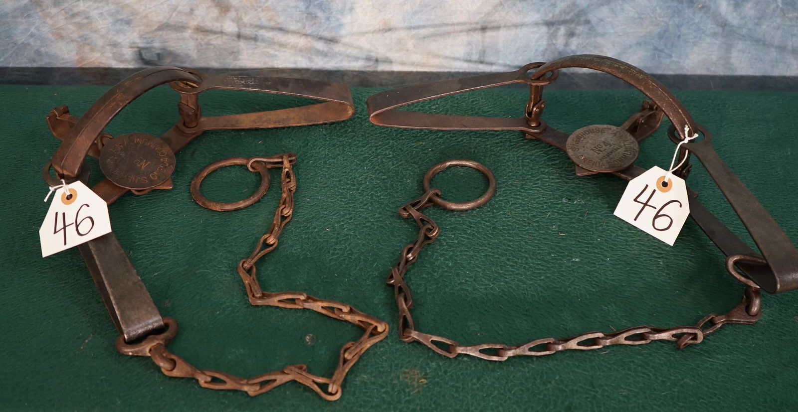 (2) # 4 Newhouse Antique Wolf Traps Auction