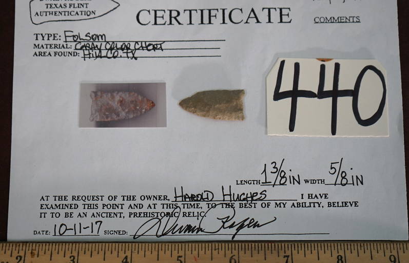 Very, Very Rare Authentic Folsom Point With Rogers Coa Indian Artifact ...