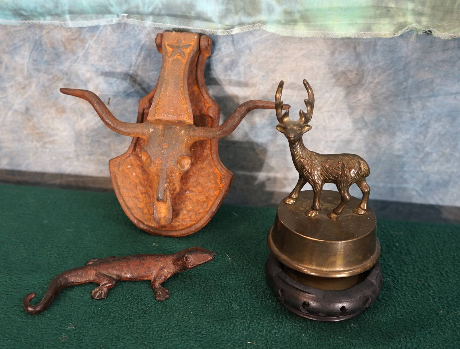 Cast Iron Longhorn Door Knocker With Iron Salamander & Red Stag Music ...