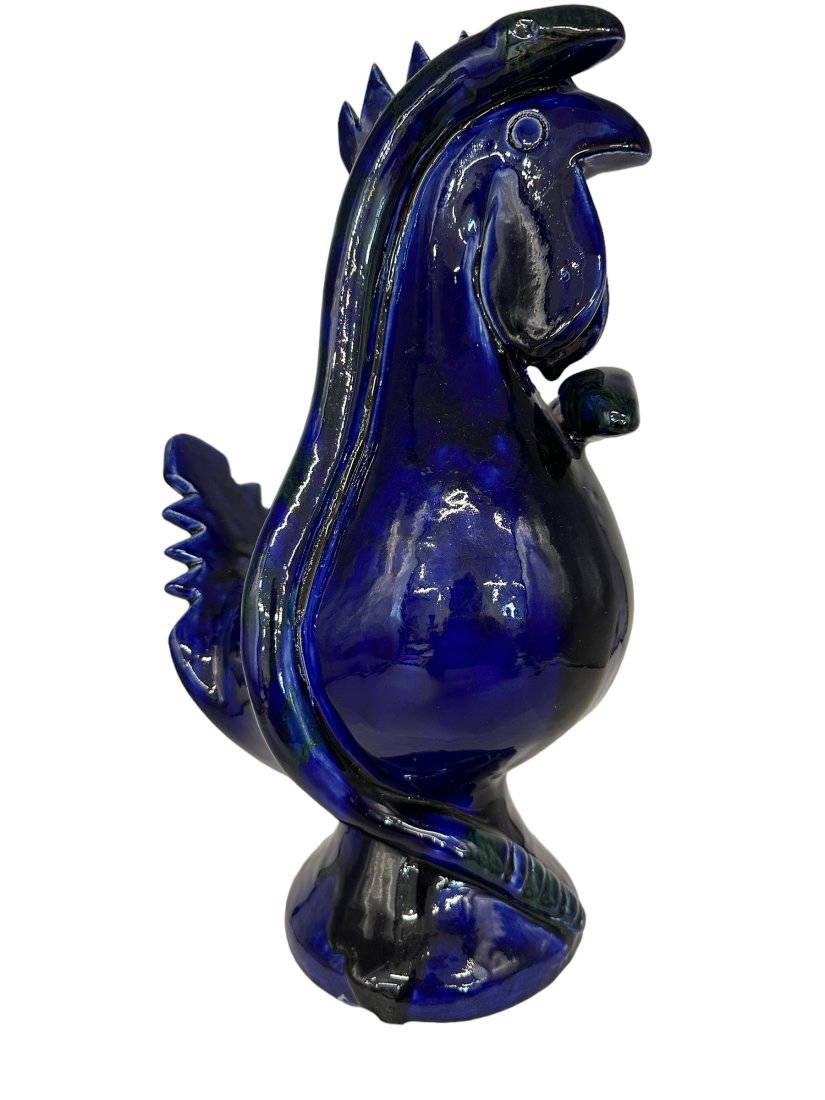 Edwin Nub Meaders Blue Rooster With Double Snake 2005 Auction
