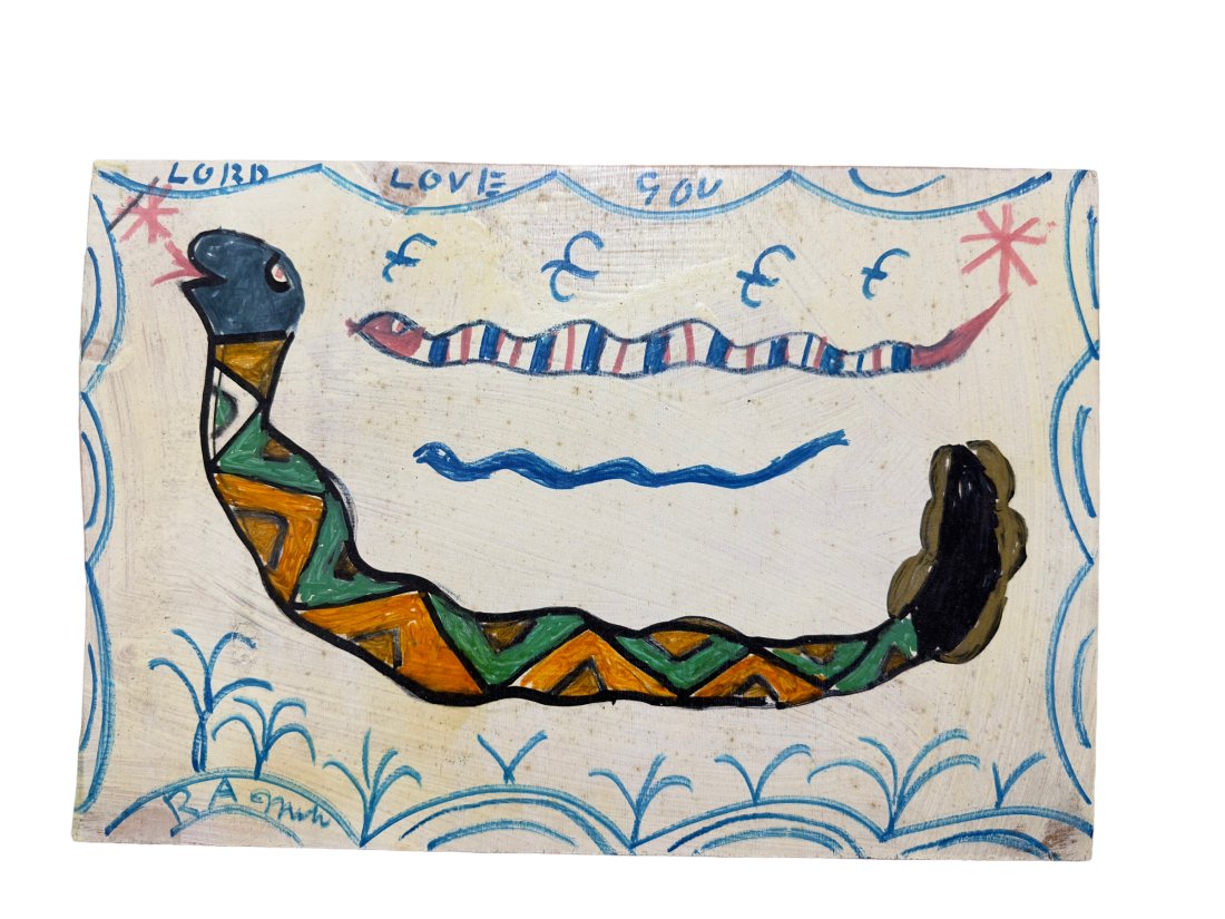 R.a. Miller Folk Art Painting On Board Auction