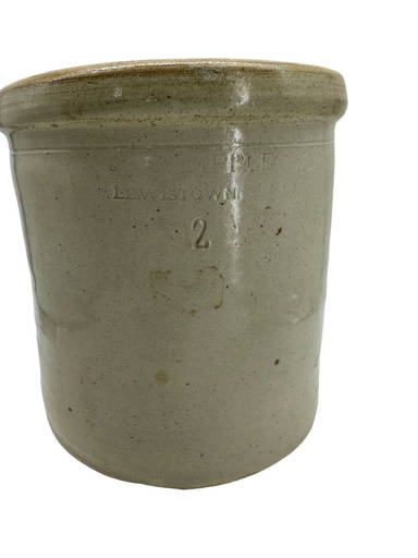 J. H. Dipple Lewistown Pottery Stoneware 2 Gallon Crock