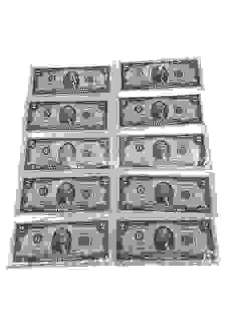 Sequential Set Of Ten 1976 $2 Dollar Bills Mint Auction