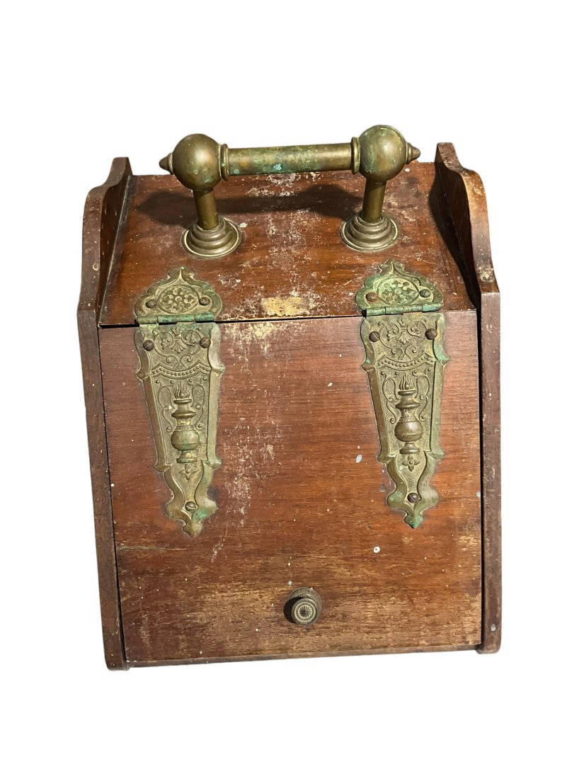 Antique Coal Scuttle Box With Liner Auction