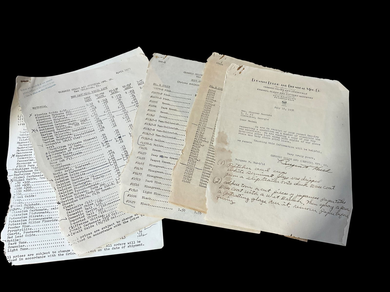 Mrs. Cheever Meaders Letter & Catalog Auction