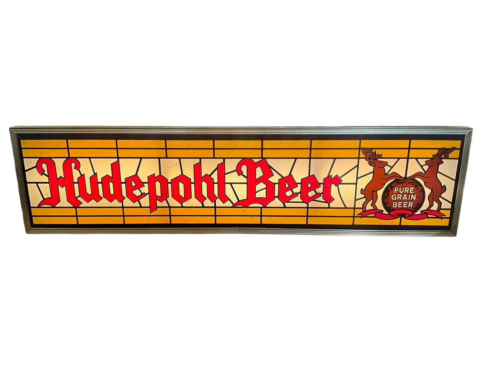 Vintage Hudepohl Beer Lighted Hanging Advertising Sign Auction