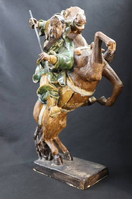 Qing Shiwan Huo Ming Mark Shiwan Kiln Guan Gong Riding On A Horse ...