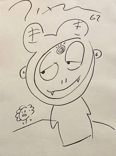 Takashi Murakami Japanese Ink Painting On Paper (style Of)