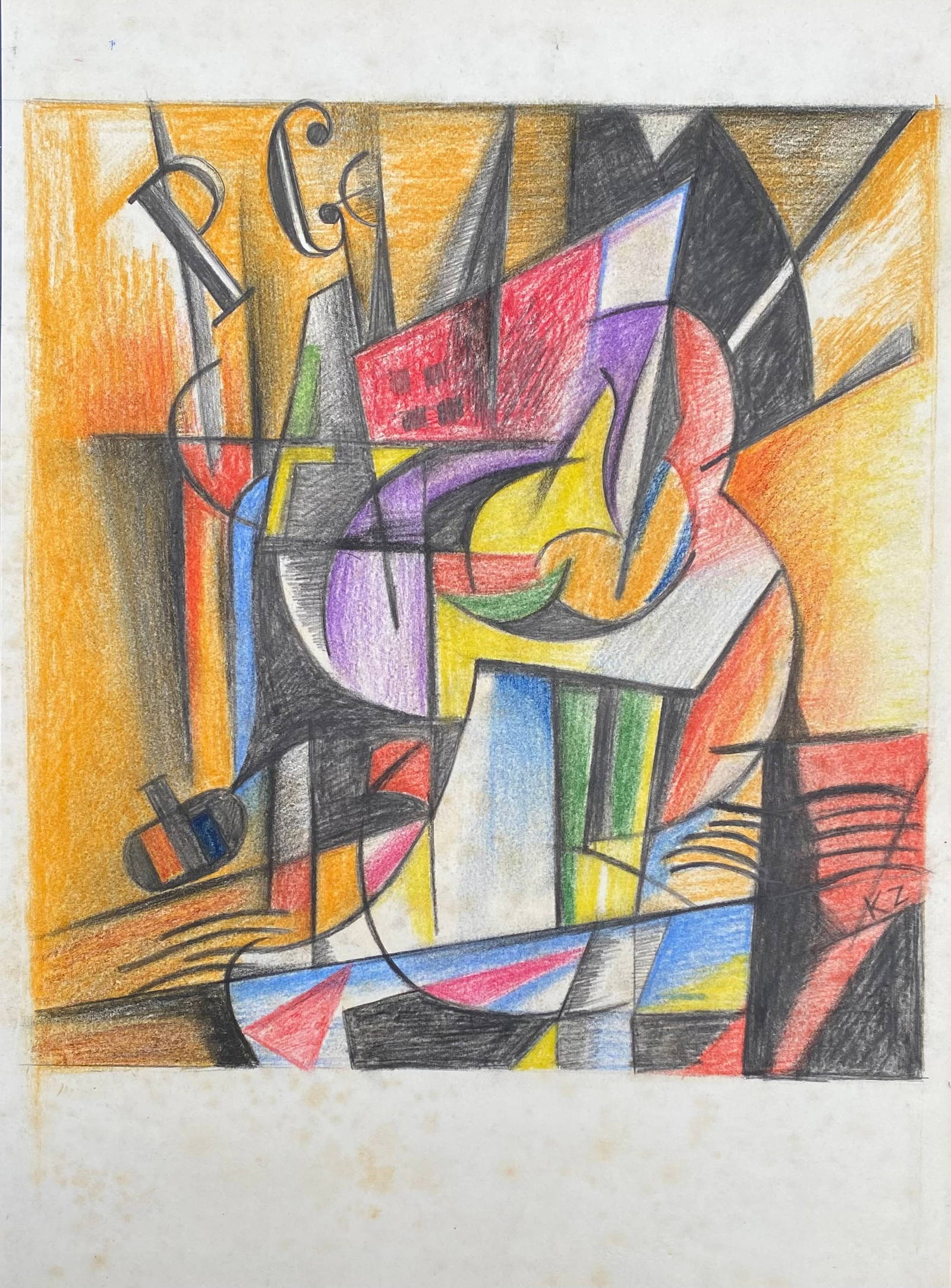 Kazimir Malevich Crayon On Paper Russian (style Of) Auction