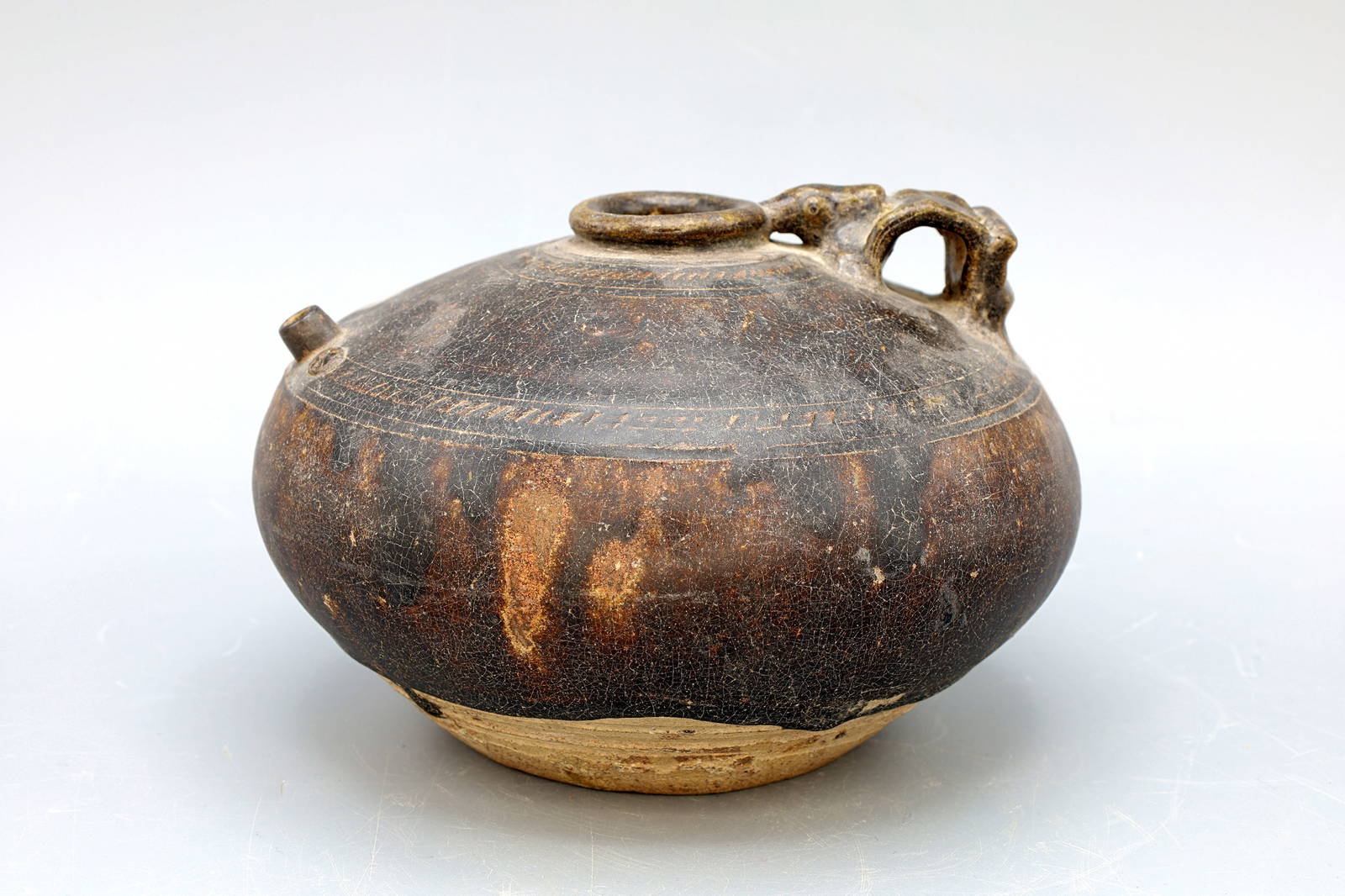 Antique 14th Century Khmer Ceramic Lime Pot, Late Angkor Yashodharapura ...