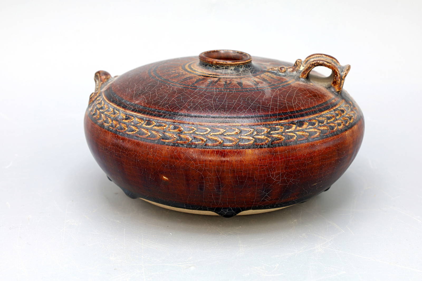 Angkor Khmer Ceramic Lime Pot, In The Style Of The Yashodharapura ...