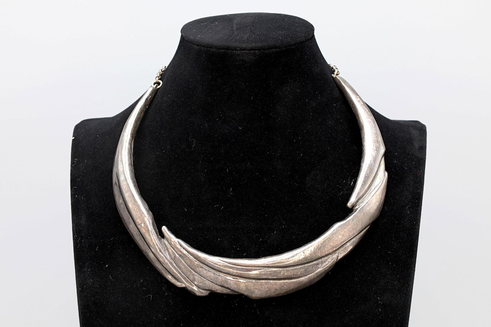 Yaacov Heller, Israel, Brutalist Style Collar Necklace, 950 Sterling ...