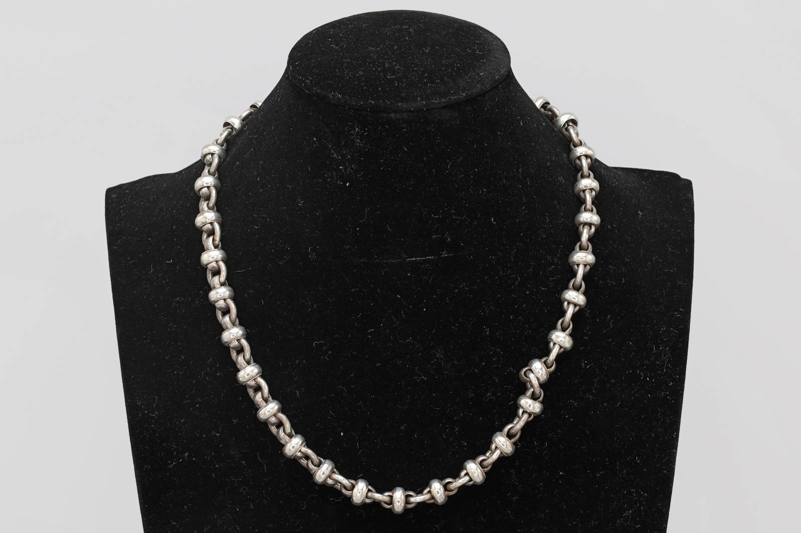 Vintage 1990s Bold, Heavy Rolo Chain Necklace, Artisan Handmade Fashion ...