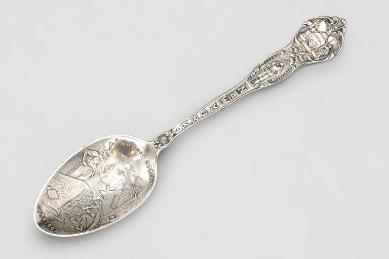 Antique American Sterling Spoon, New York, Saratoga, High Rock Spring ...