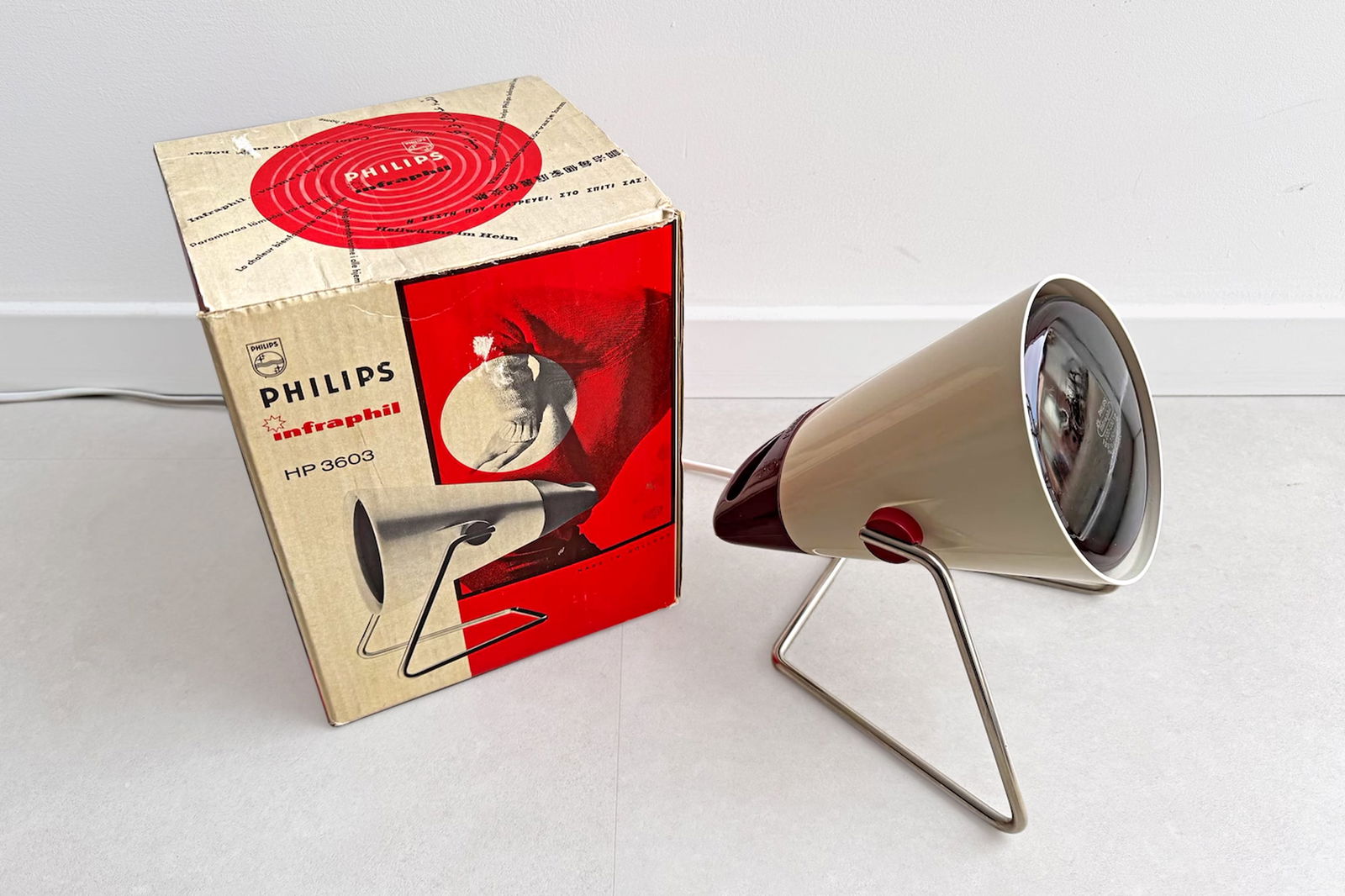 Vintage 1960s Philips Infraphil Lamp By Charlotte Perriand, Infra Red ...