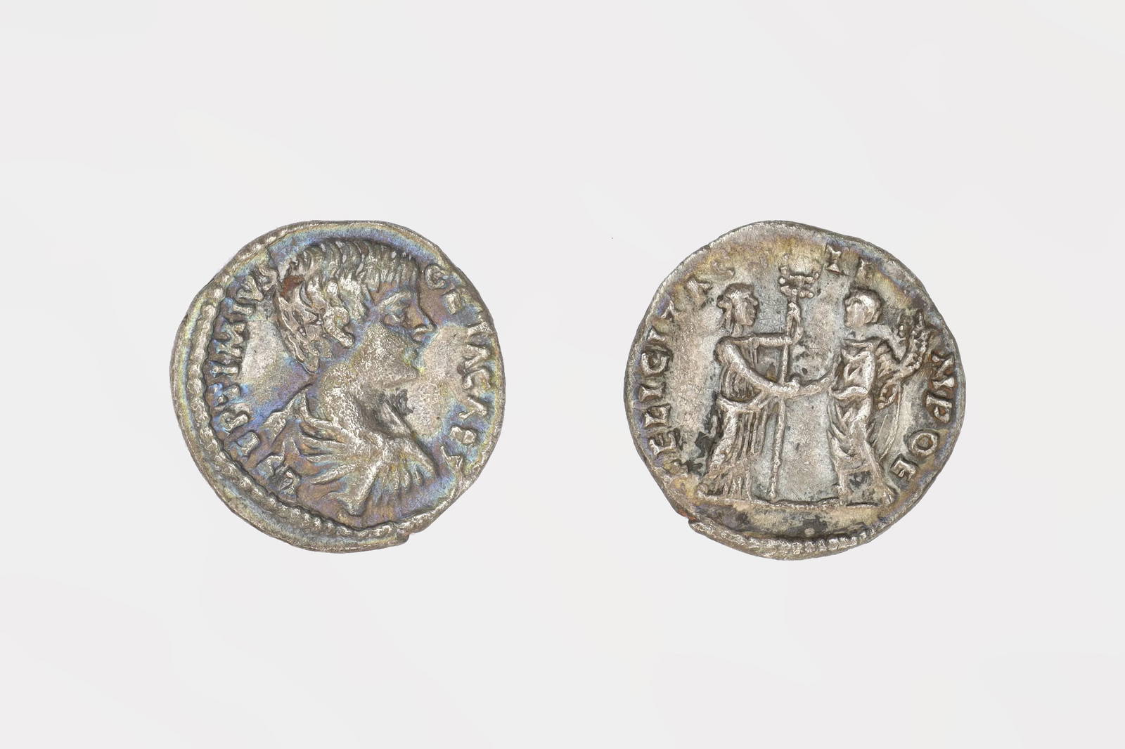 Ancient Roman Empire Silver Coin, Emperor Geta 198 Ad, Denarius ...