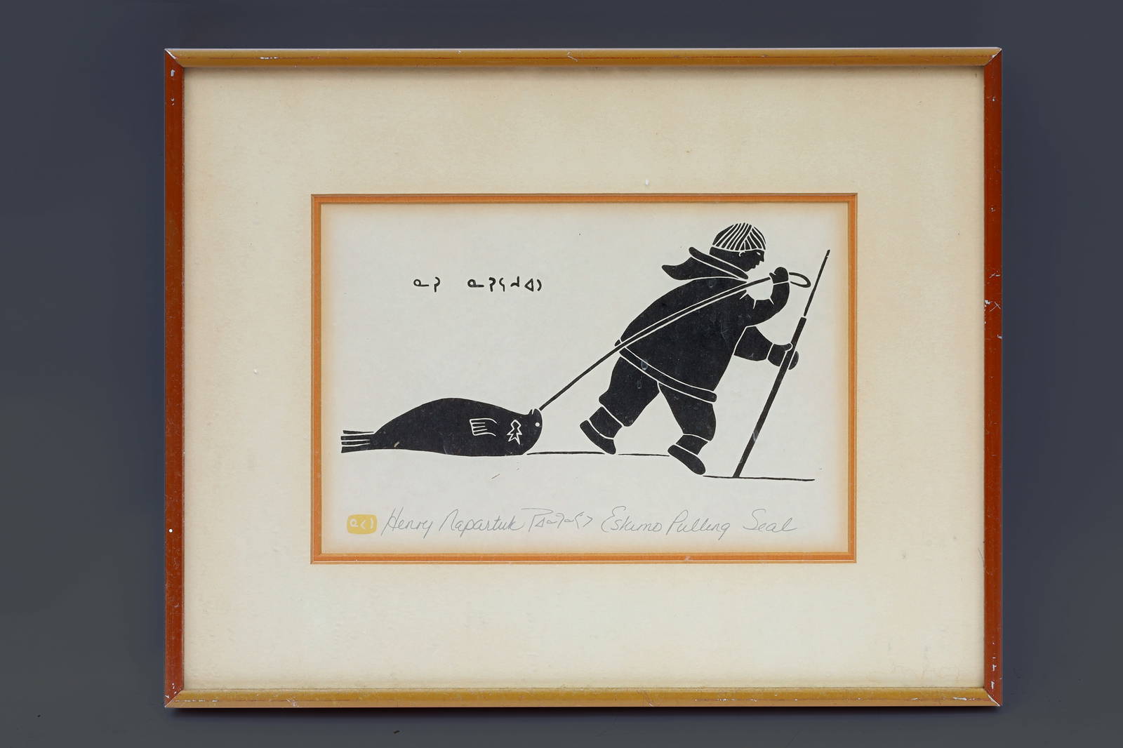 Inuit Native American Artwork, Henry Napartuk, Eskimo And Seal, Canada ...