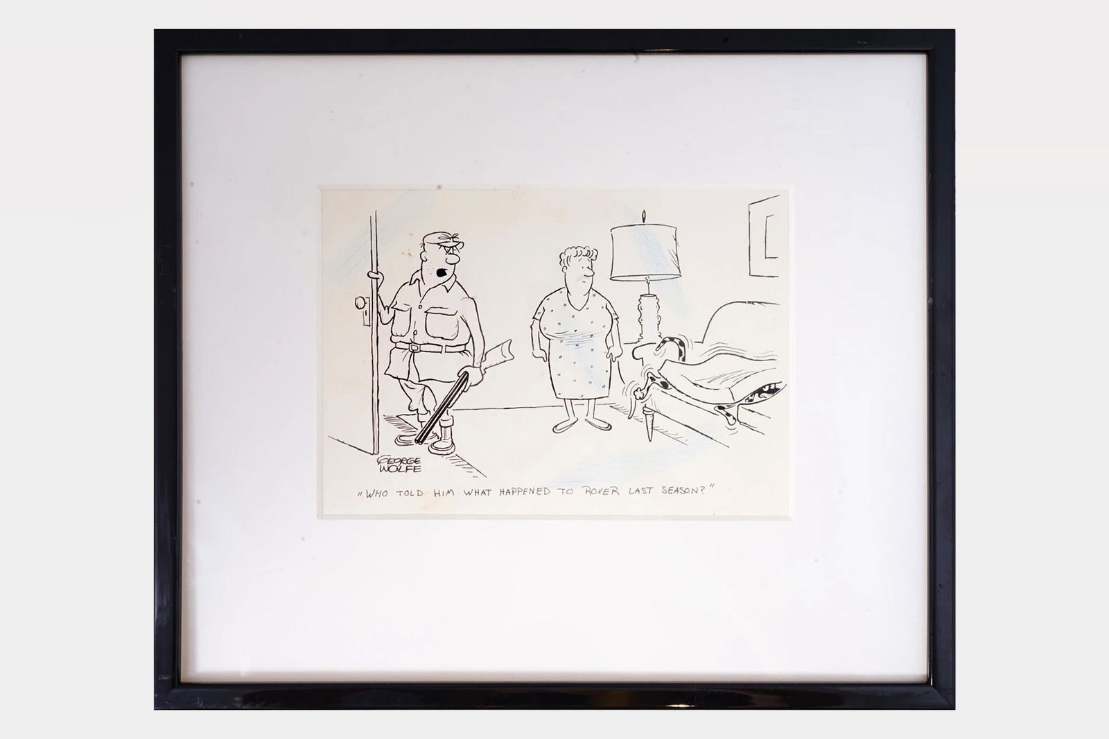 George Wolfe, 1950s Ink And Watercolor On Paper Painting, American Mid ...
