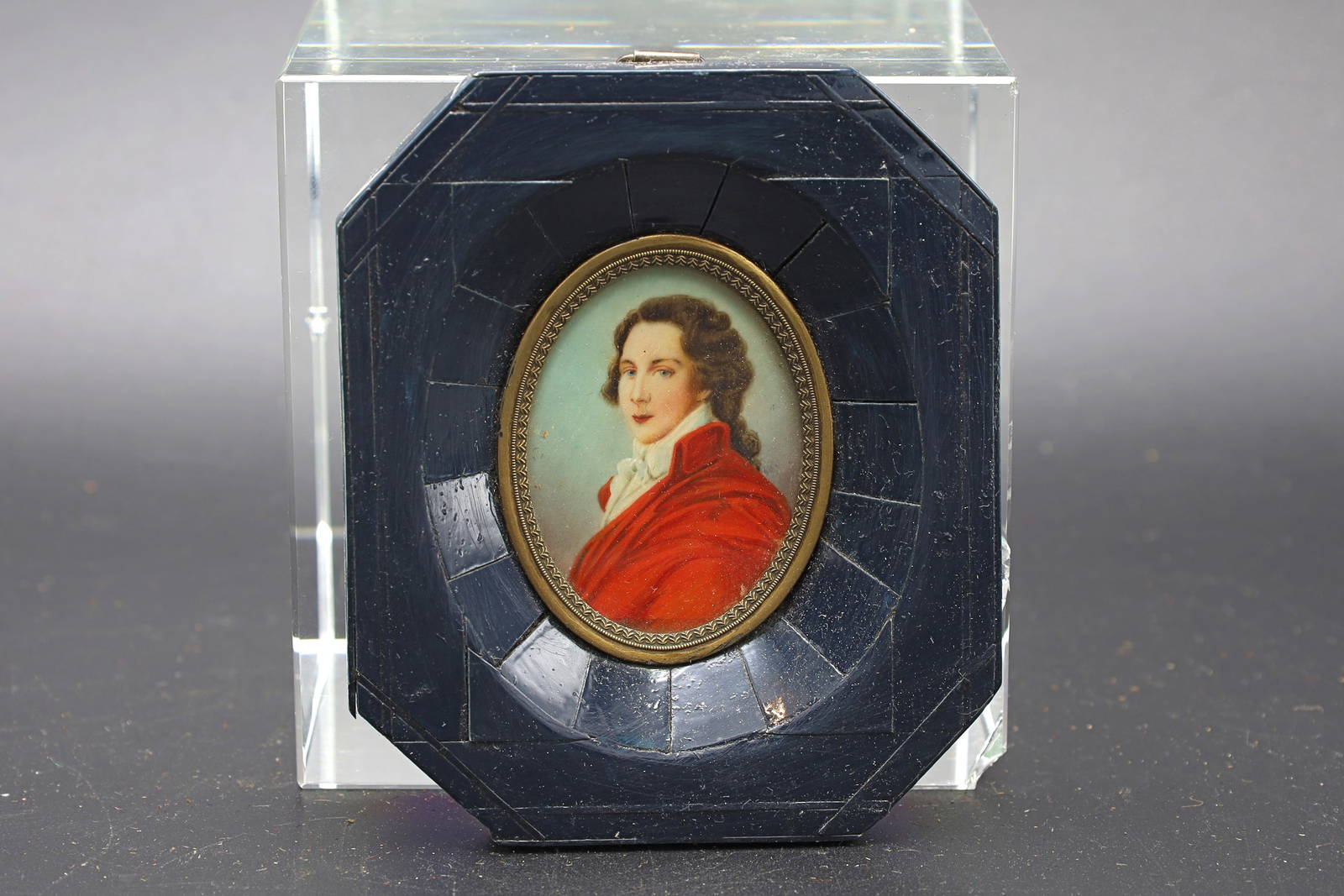 Miniature Portrait Painting Of Portrait Of A German Gentleman With Red ...