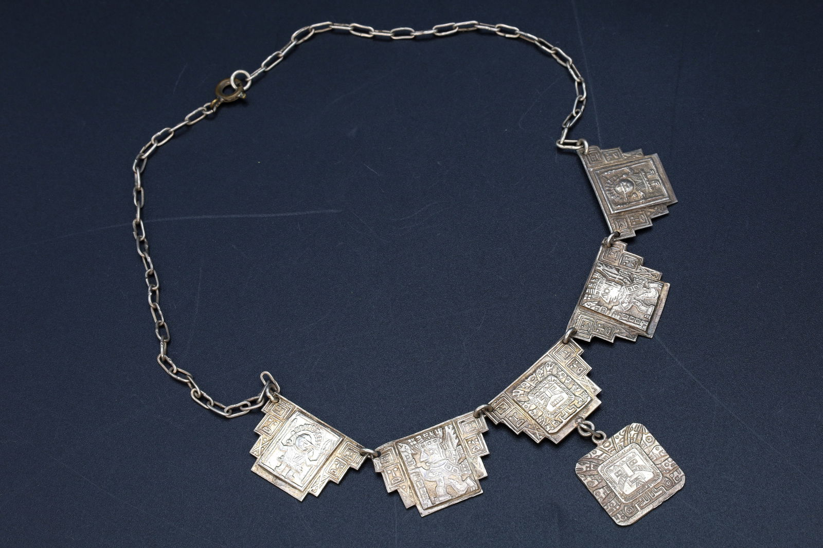 Buy Art Deco Inca Quechua Bib Necklace, God Inti Native American, 900 ...
