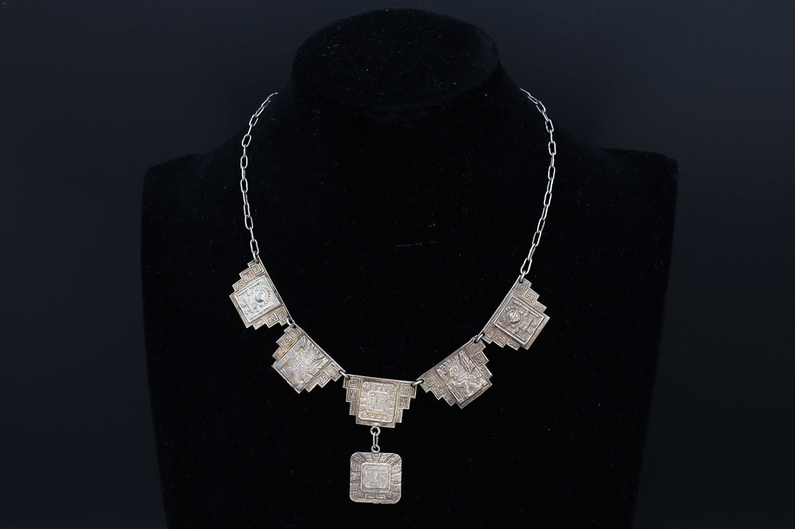 Buy Art Deco Inca Quechua Bib Necklace, God Inti Native American, 900 ...