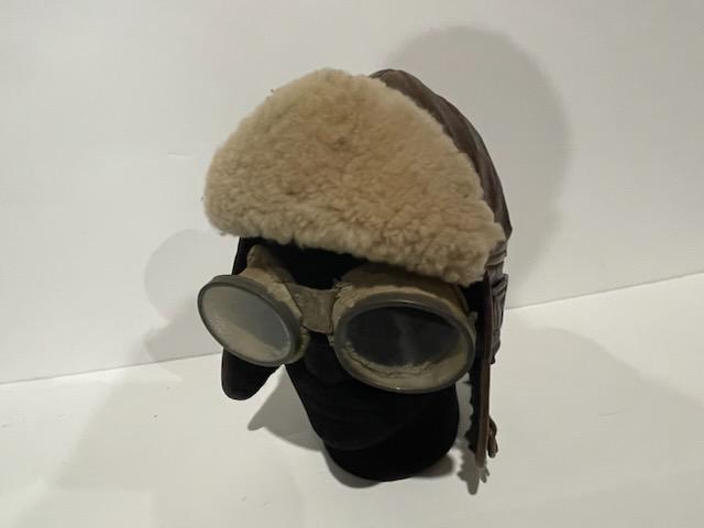 Afc Wwi Period Flying Helmet With Triplex Flying Goggles. Auction