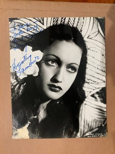Authentic Hand Written Autograph Dorothy Lamour