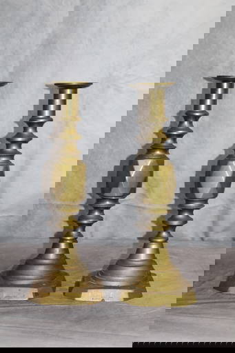 The Diamond Prince Brass Candlesticks