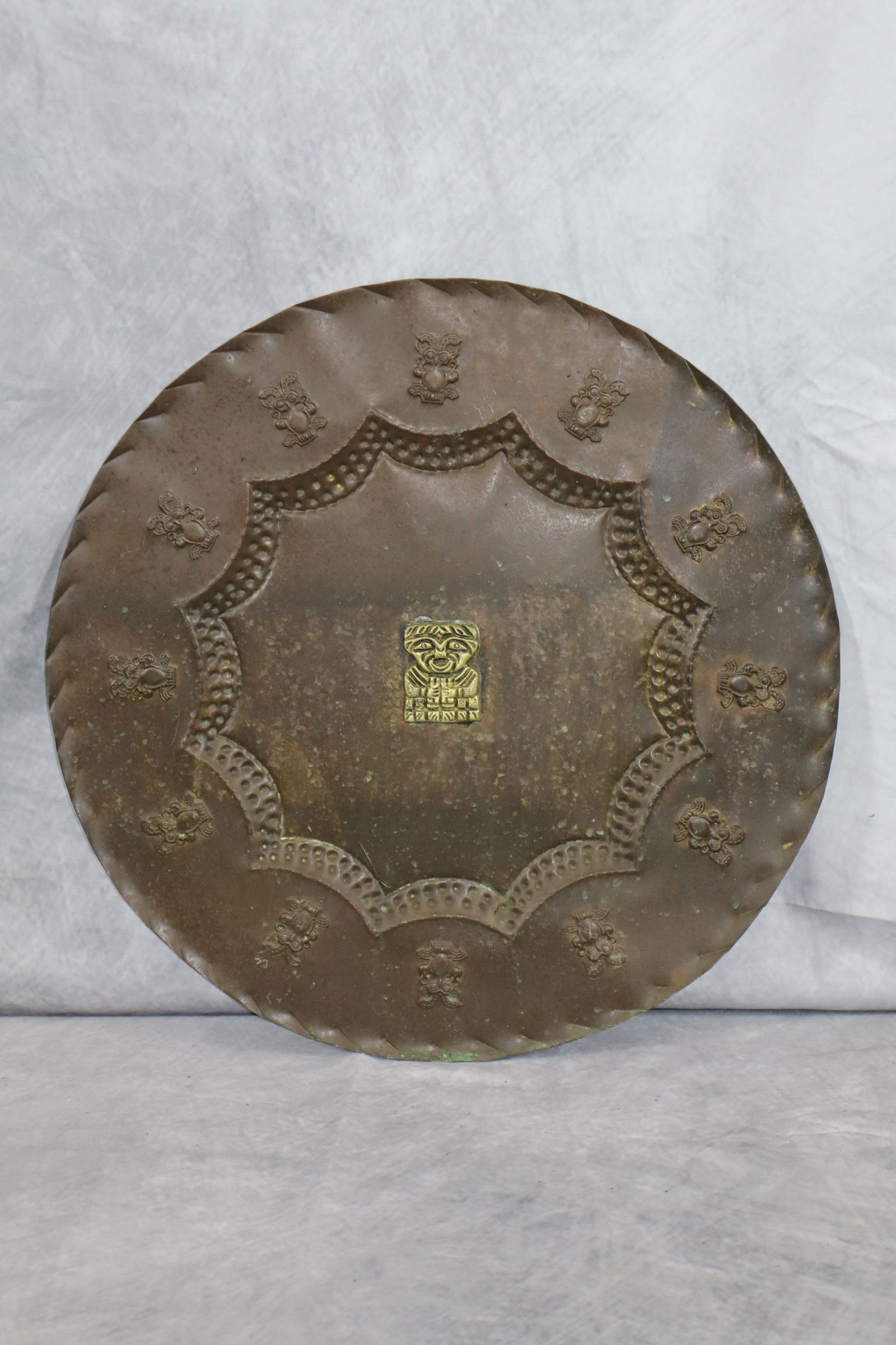 Vintage Aztec Relief Plate Auction