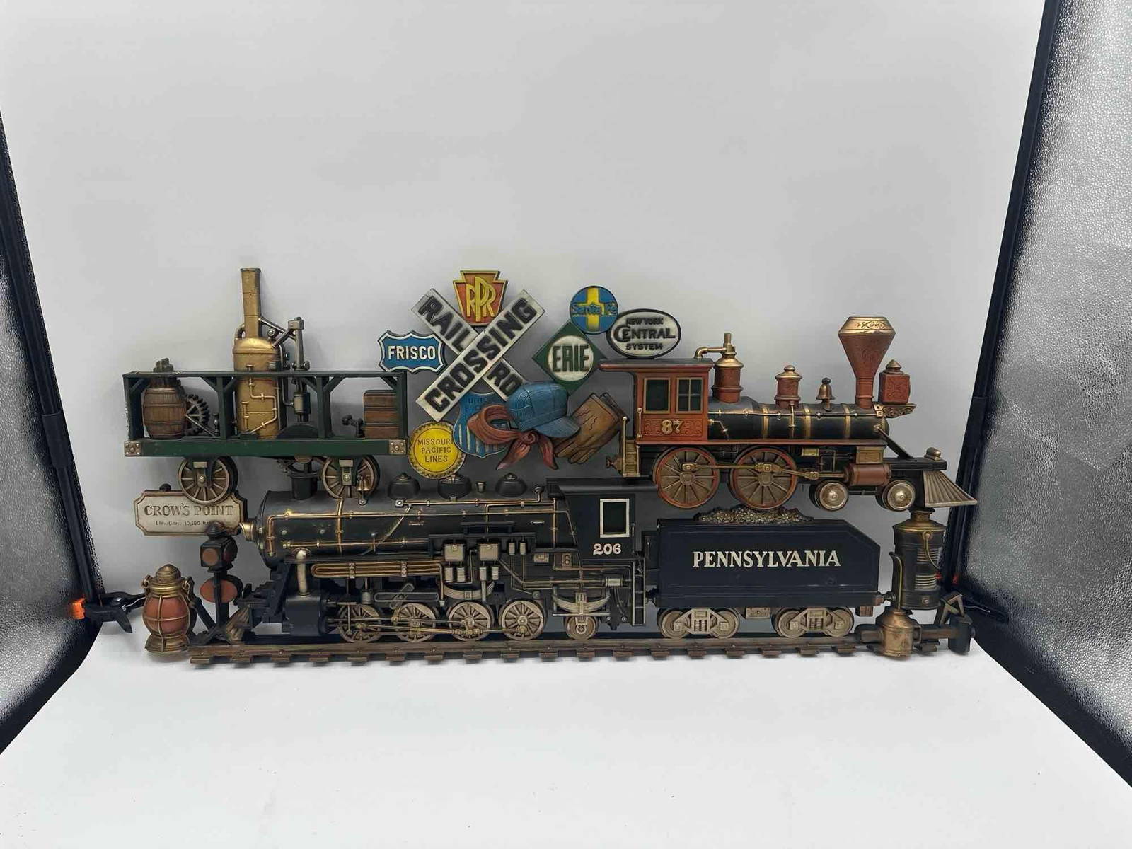 Vintage 1973 Burwood Products Railroad Train Plaque - Pennsylvania Auction