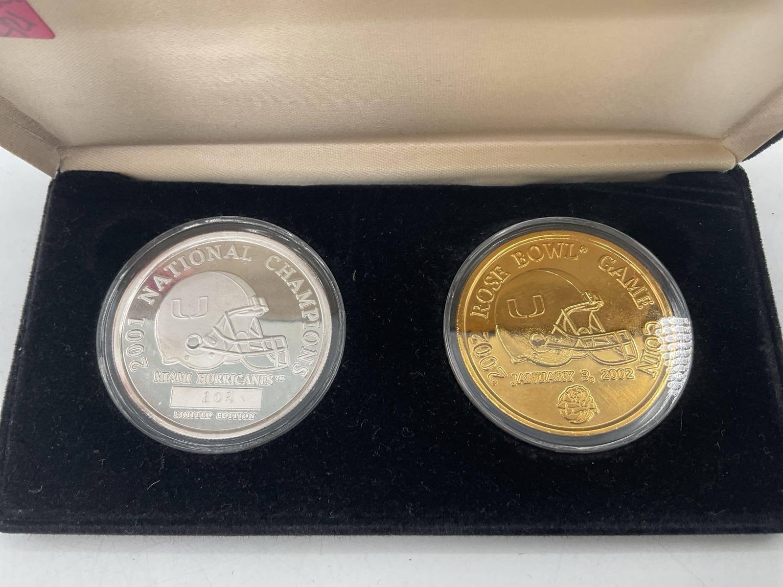 2001 Miami Hurricanes National Championship Commemorative Coin Set Auction