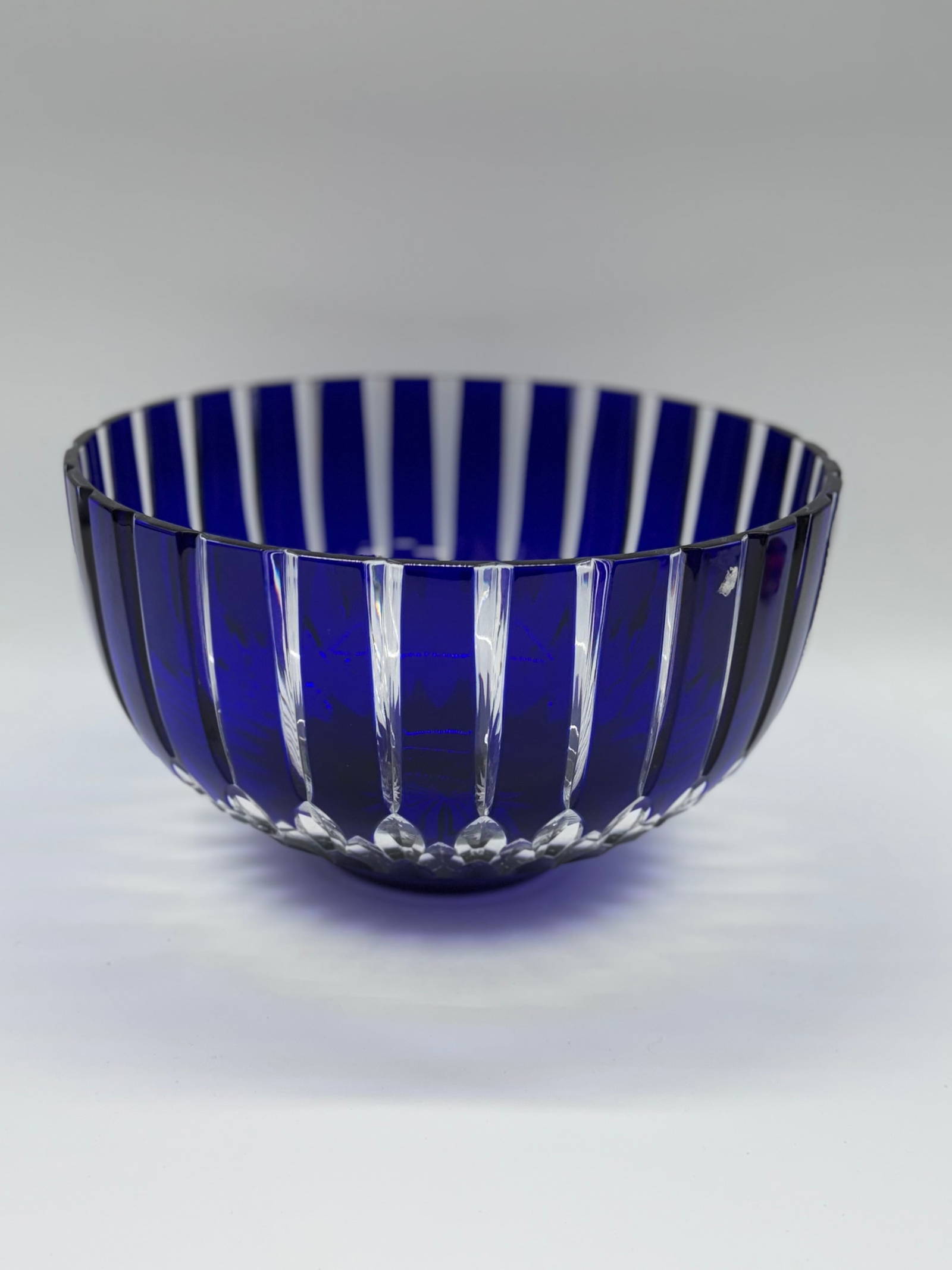 Ajka “arabella?? Cobalt Cut-to-clear Crystal Bowl – Hand Made In ...