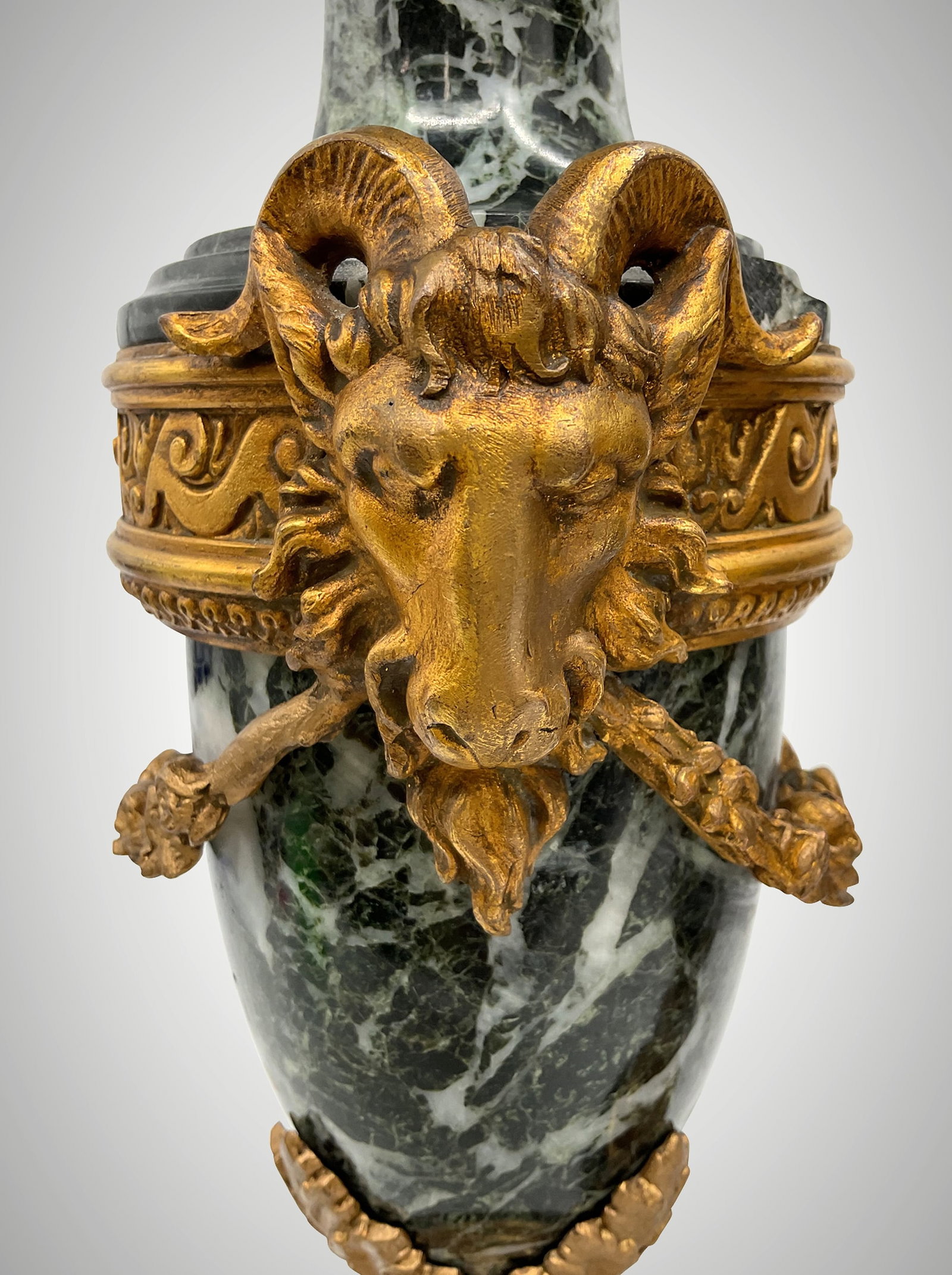 Pair Of French Louis Xvi-style Gilt Bronze Mounted Marble Urns, 19th ...