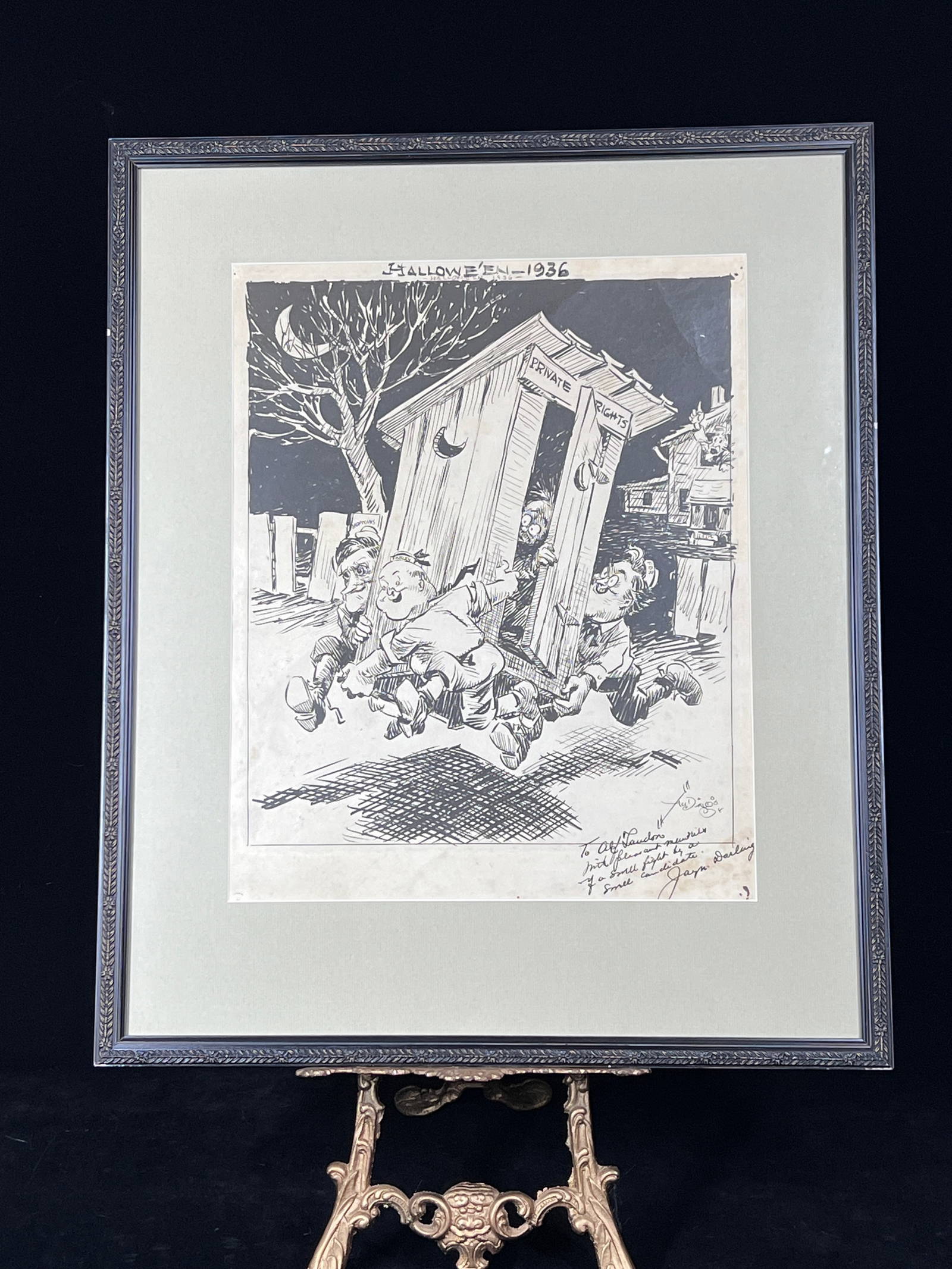 Ding Darling Political Cartoon Signed Photostat W Apology Letter Auction