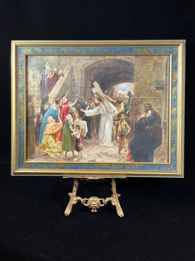 Buy Frank Schlitzer Spectacular Watercolor Of Christ Carrying The Cross ...
