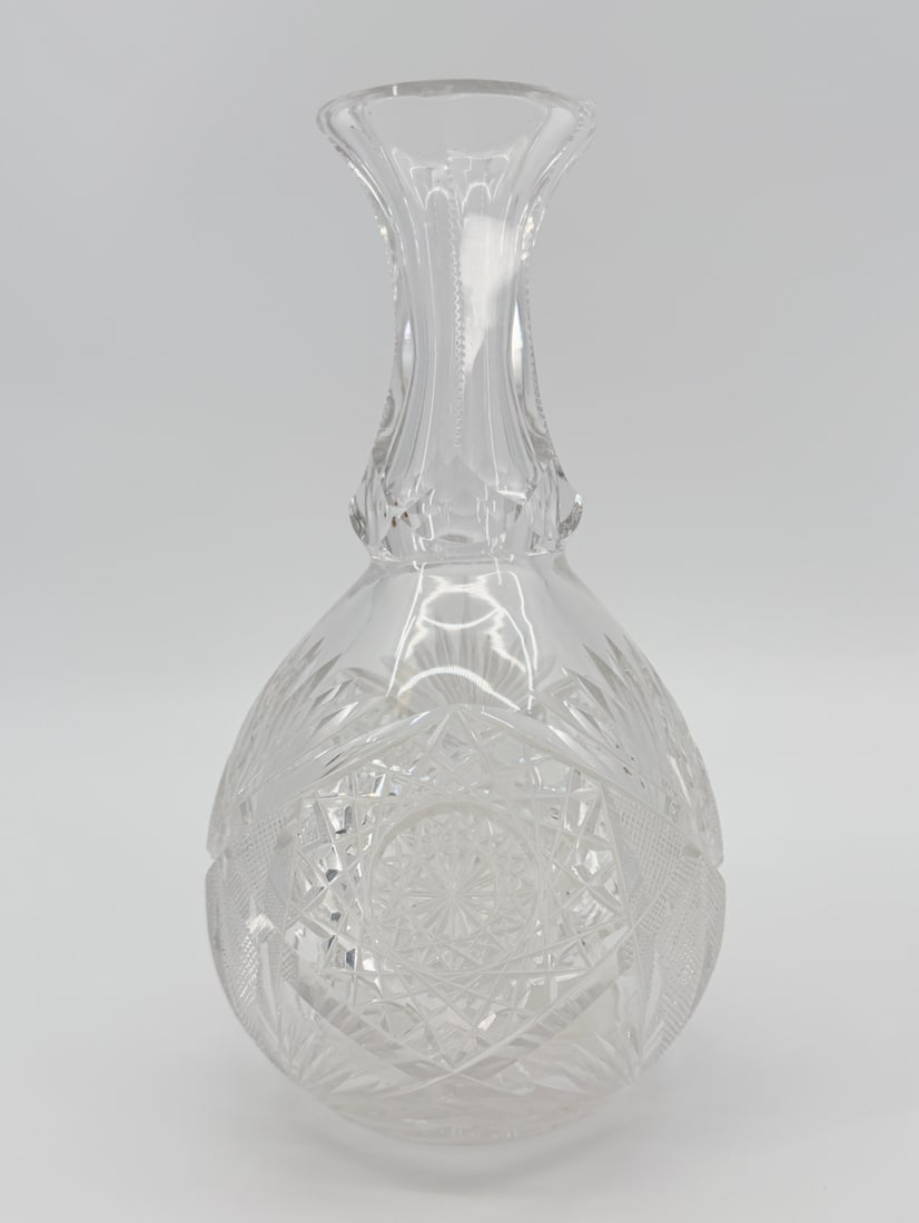 American Brilliant Cut Glass Water Carafe Decanter And Bowl Auction