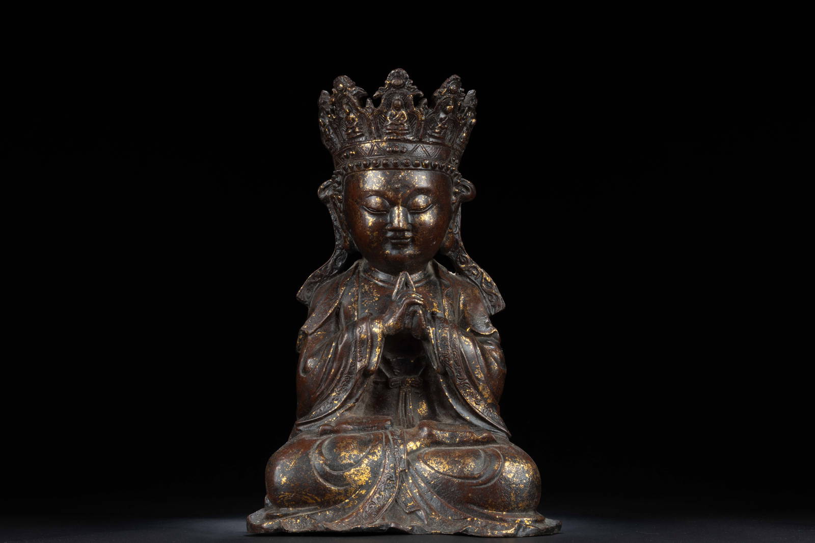 Ming Lacquer Gold Bronze Buddha Statue Auction