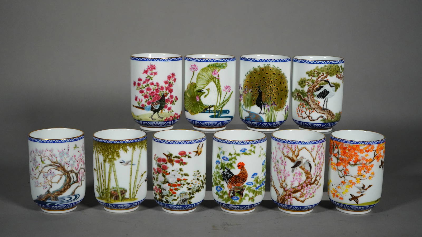 Set Of 10 Vintage Kinuko Yamabe Limited Edition Hand Painted Japanese ...