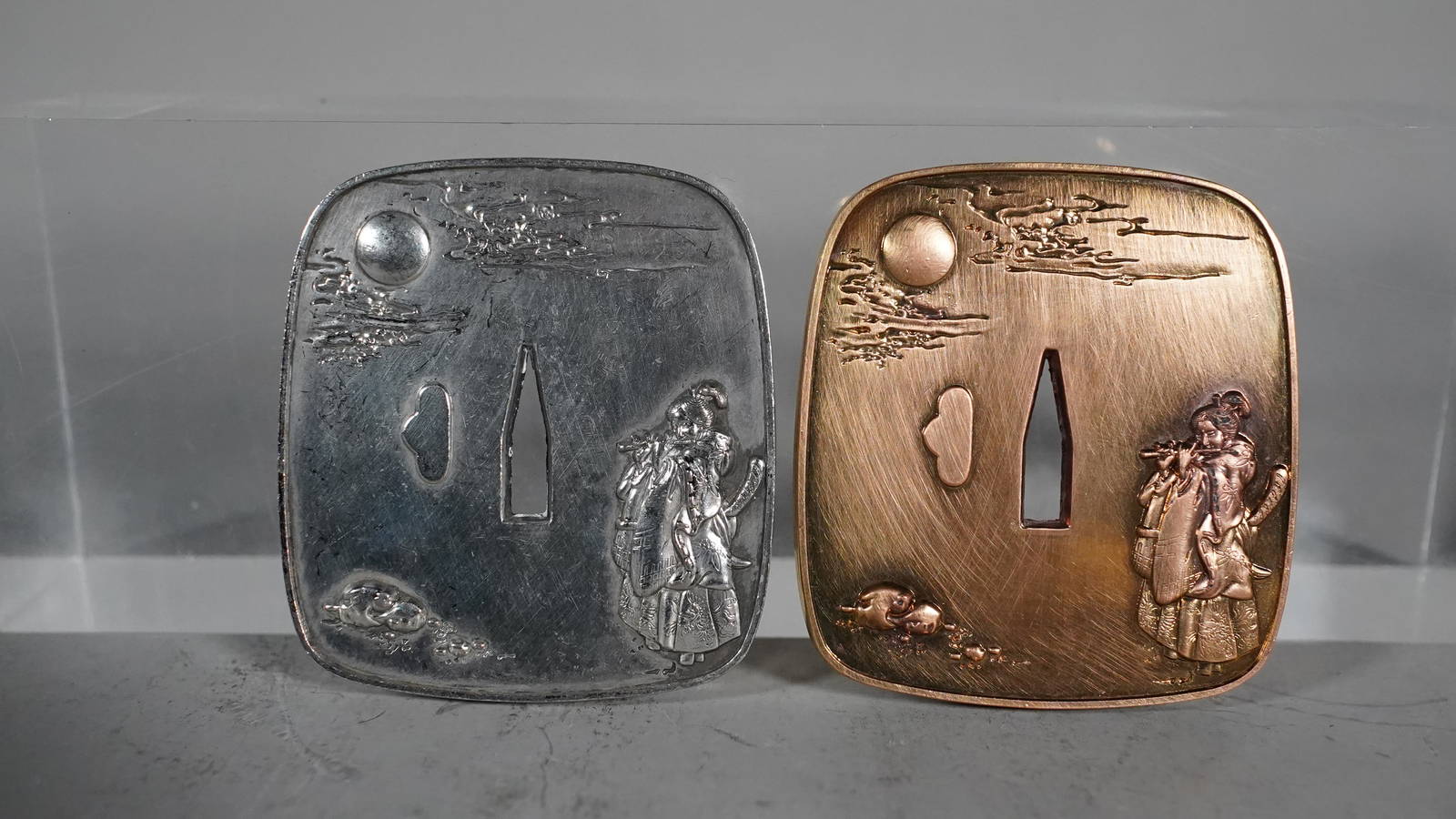 Two Square Sword's Tsuba Fitting Part For Warrior Katana Sword Blade ...