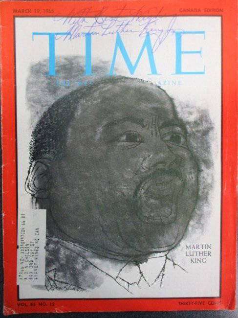 Signed Martin Luther King Jr. Time Magazine Cover - Rare Collectible ...