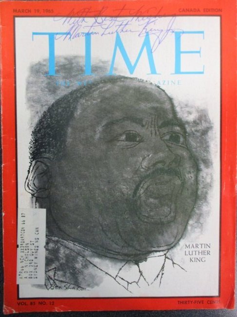Signed Martin Luther King Jr. Time Magazine Cover - Rare Collectible ...