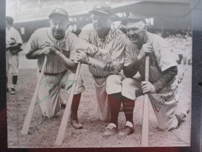 Baseball Legends United: Babe Ruth, Ty Cobb, Tris Speaker Triple-signed ...