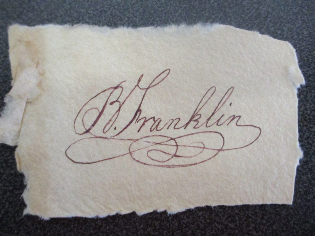 Authentic Benjamin Franklin Hand Cut Signature With (coa) Rare ...